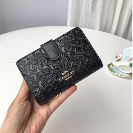 Jual COACH Medium Wallet Zip Embossed Leather ORIGINAL DOMPET Coach ...