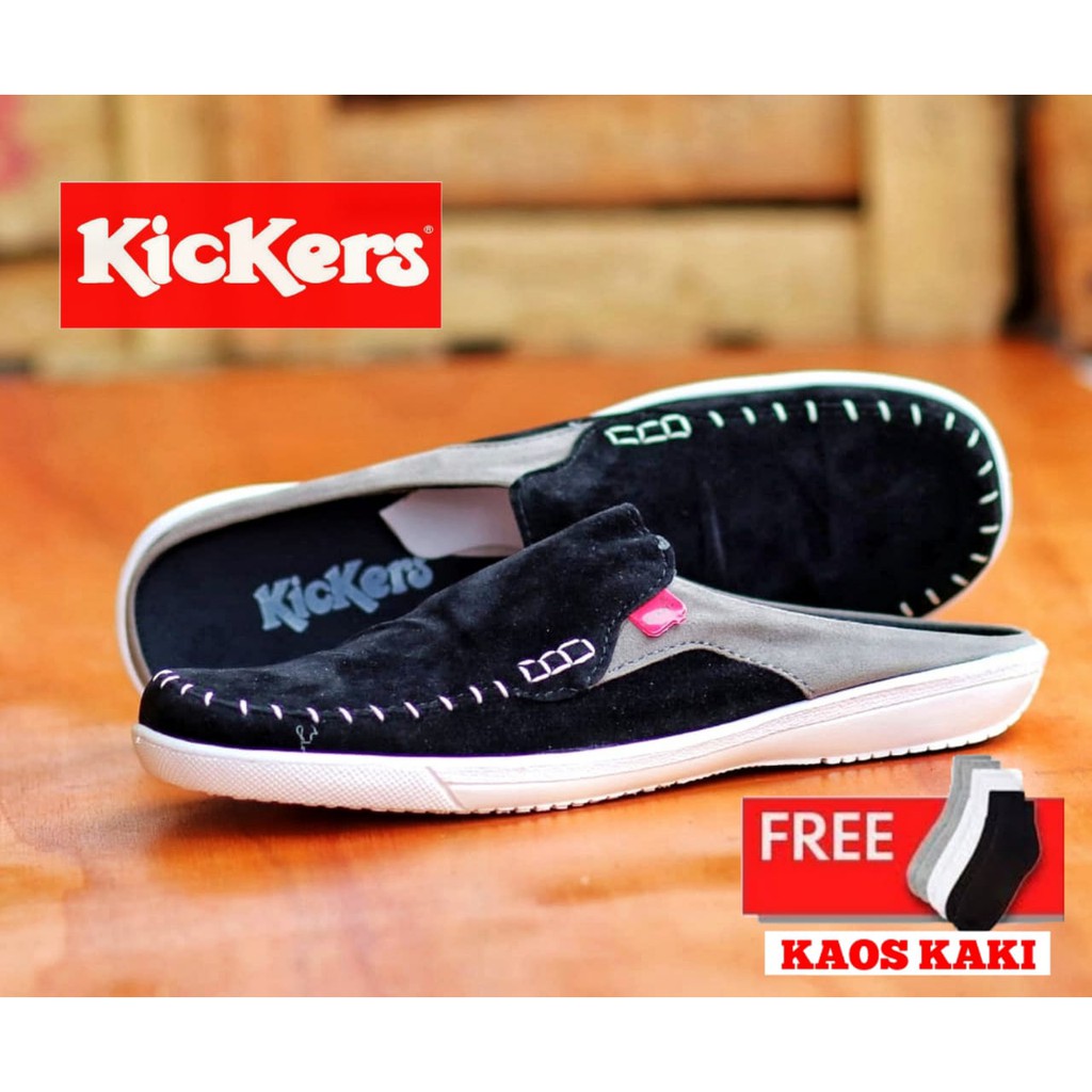 Jual Sandal Pria Murah KICKERS NAVONA Sendal Semi Kulit Slop Bustong ...