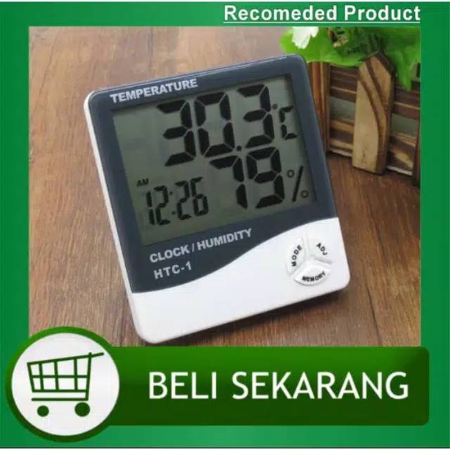 Jual Higrometer HTC-1 Termometer+Jam Digital Alat Pengukur Suhu Ruangan ...