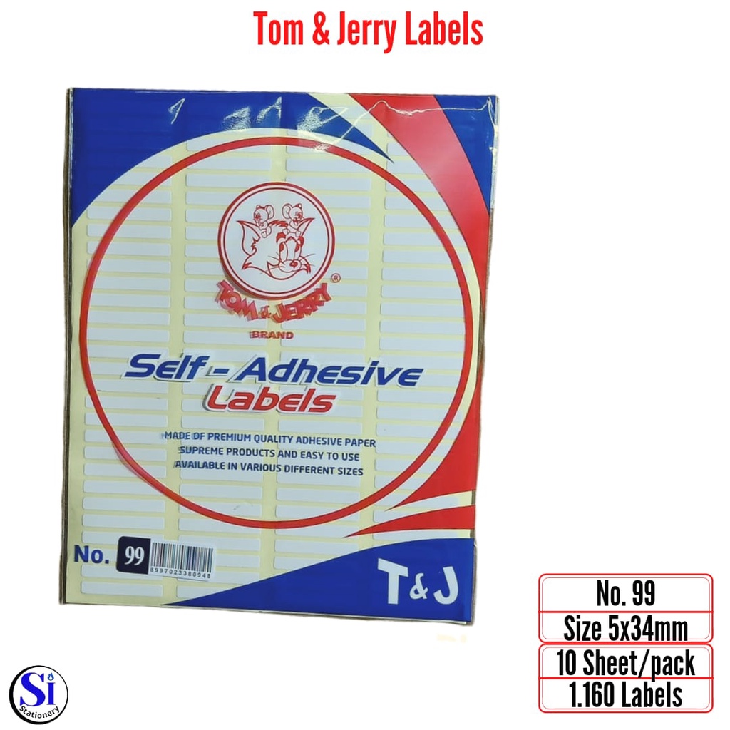 Jual Tom & Jerry Label Ukuran Kecil/Label No.98,99,111,112,113,123 ...