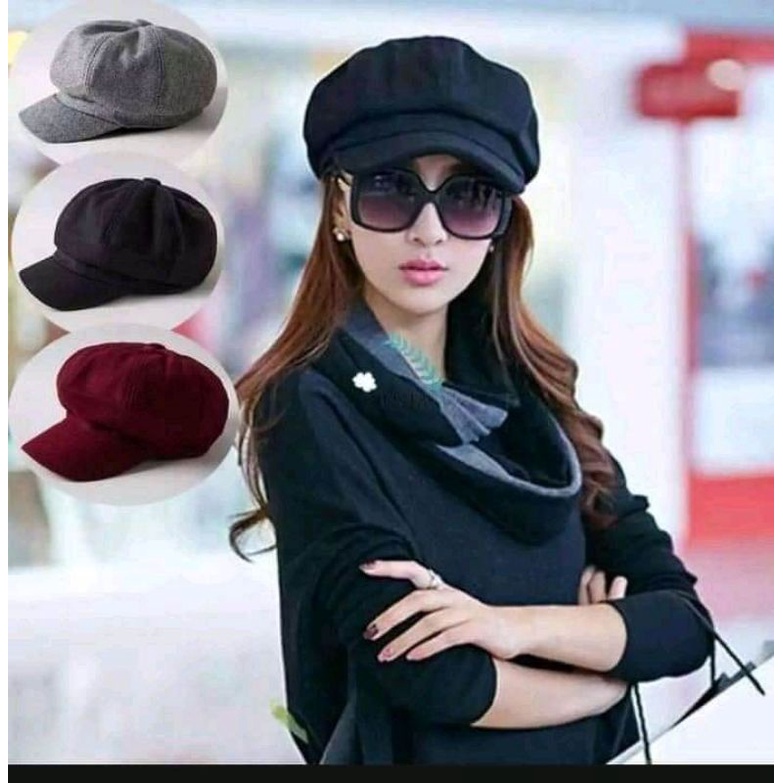 Jual Topi Pelukis Pria Topi Sutradara Pria Topi Pelukis Pria Newsboy ...