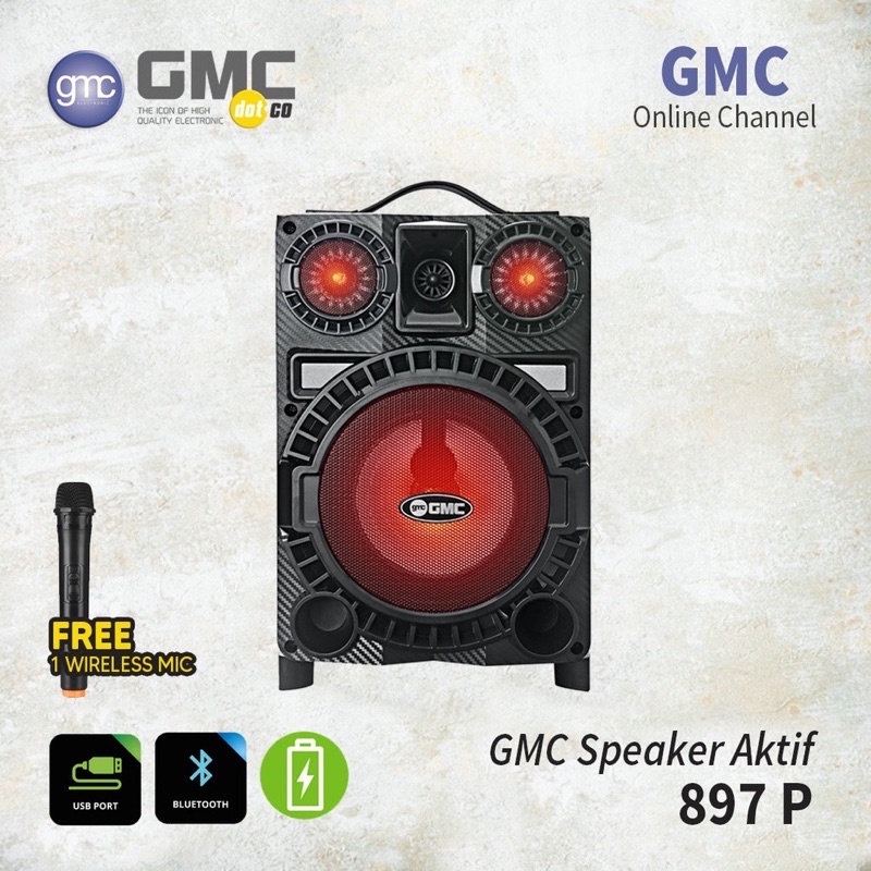 Jual Speker Portable GMC 897P Portable Multimedia Bluetooth + Mic ...