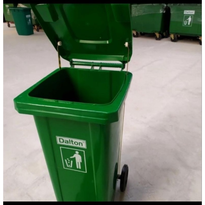 Jual tempat sampah injak HDPE 120 liter hijau dalton | Shopee Indonesia