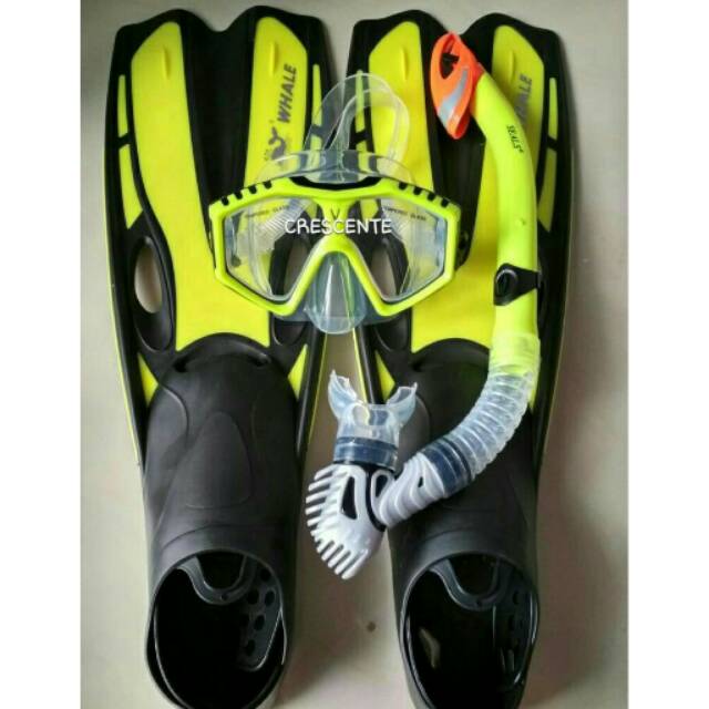 Jual ALAT SNORKELING/SNORKLING/SELAM/DIVING SEALS+FIN/KAKI KATAK WHALE ...