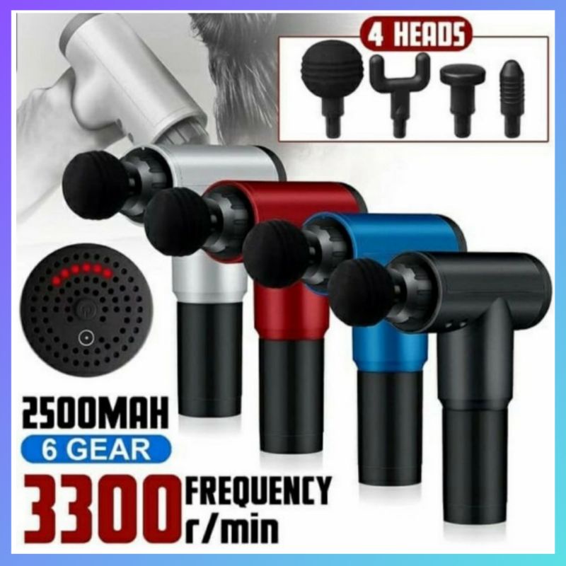 Jual Alat Pijat Getar Terapi Otot 4in1 Massage Gun Muscle Fascial Gun ...