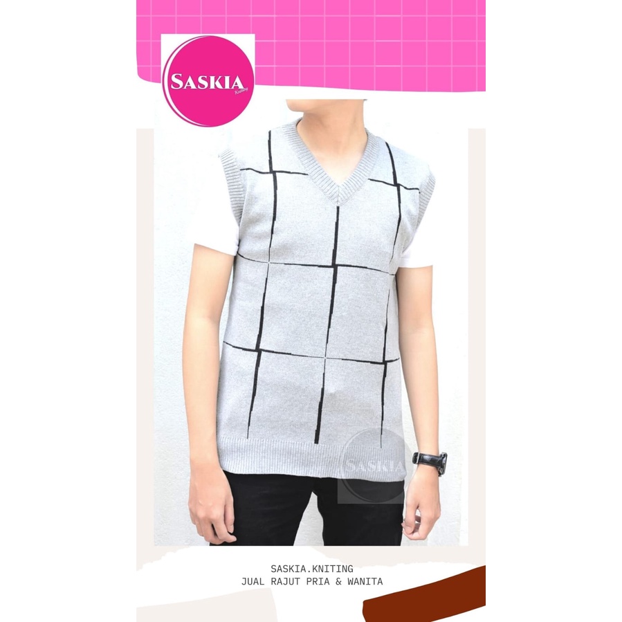Jual sweater rajut romi vest top korea pria#rajut pria#pakaian pria# ...