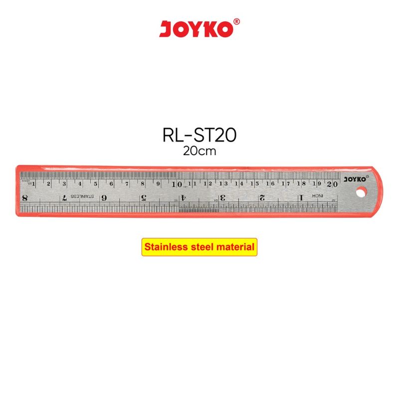Jual Ruler Joyko RL-ST20 Stainless Steel 20cm Mistar Penggaris Besi 20 ...