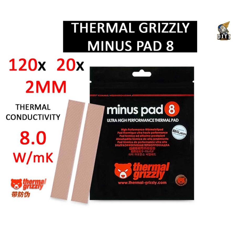 Jual THERMAL GRIZZLY MINUS PAD 8 HIGH PERFORMANCE THERMAL PAD ...