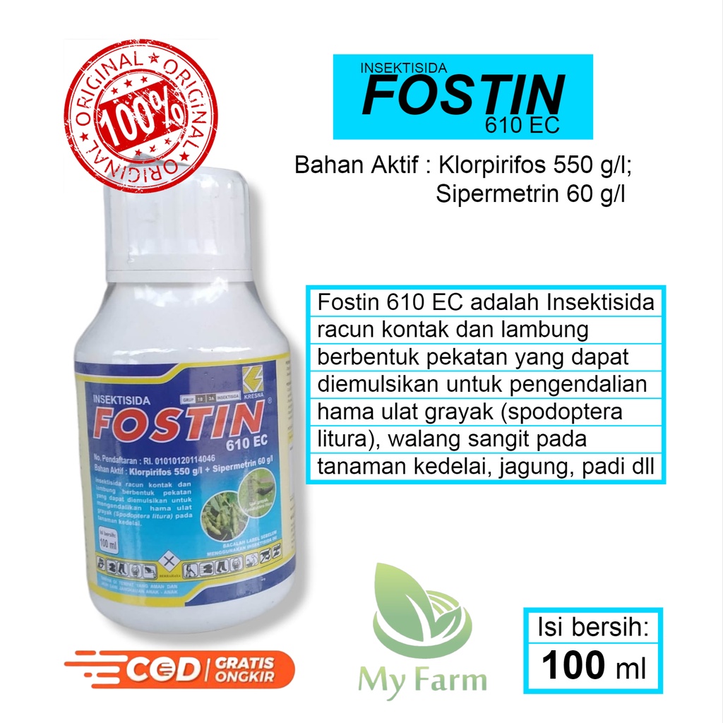 Jual Fostin 610 Ec 100 Ml Insektisida Racun Kontak Pembasmi Hama Obat ...