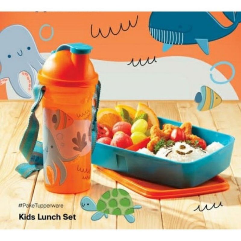Jual Tupperware Kids Lunch Set botol minum dan tempat makan | Shopee ...