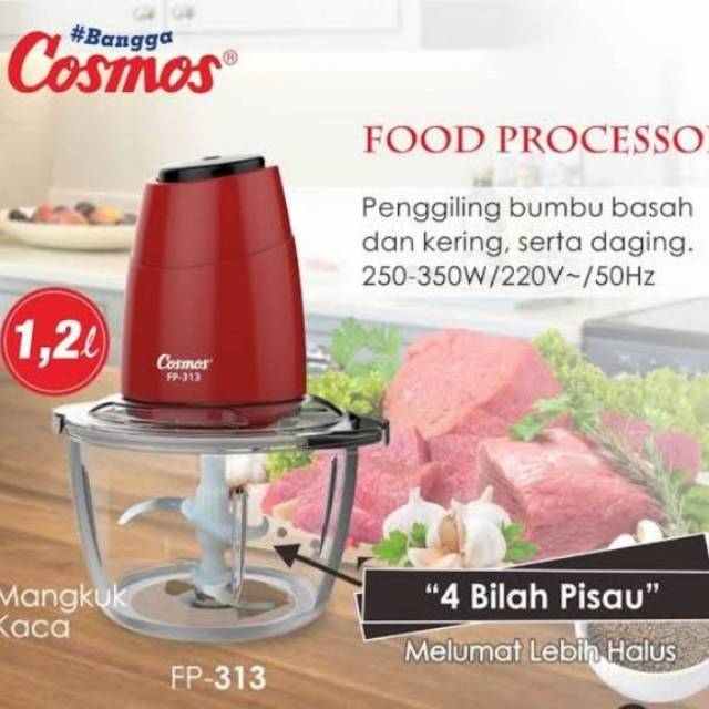 Jual Food Processor Chopper Cosmos Pengiling Bumbu dan Daging Cosmos FP ...