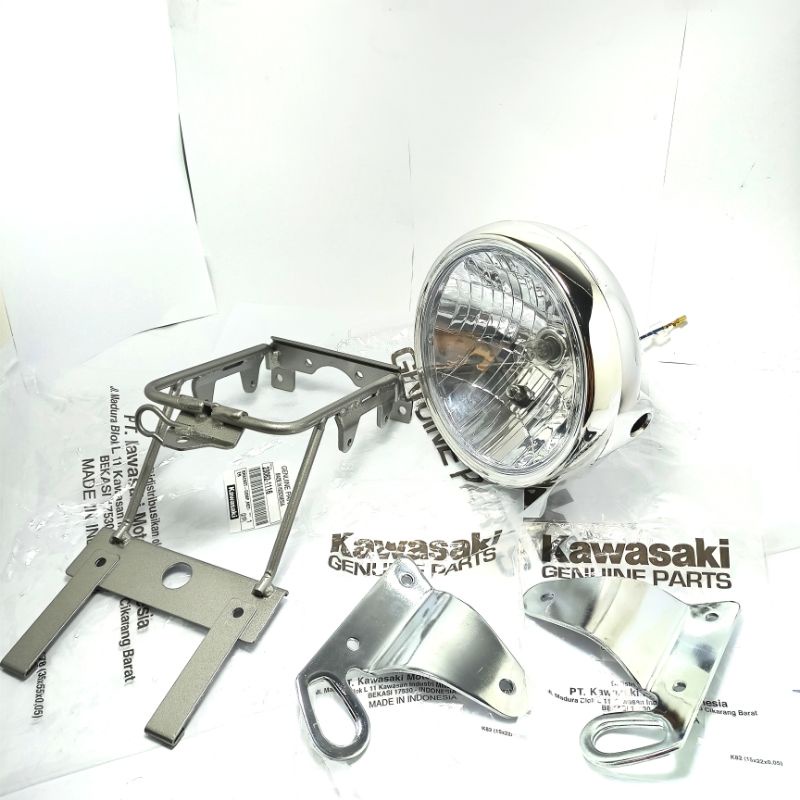 Jual lampu bulat ninja ss reflektor plus breket kupingan original lampu ...