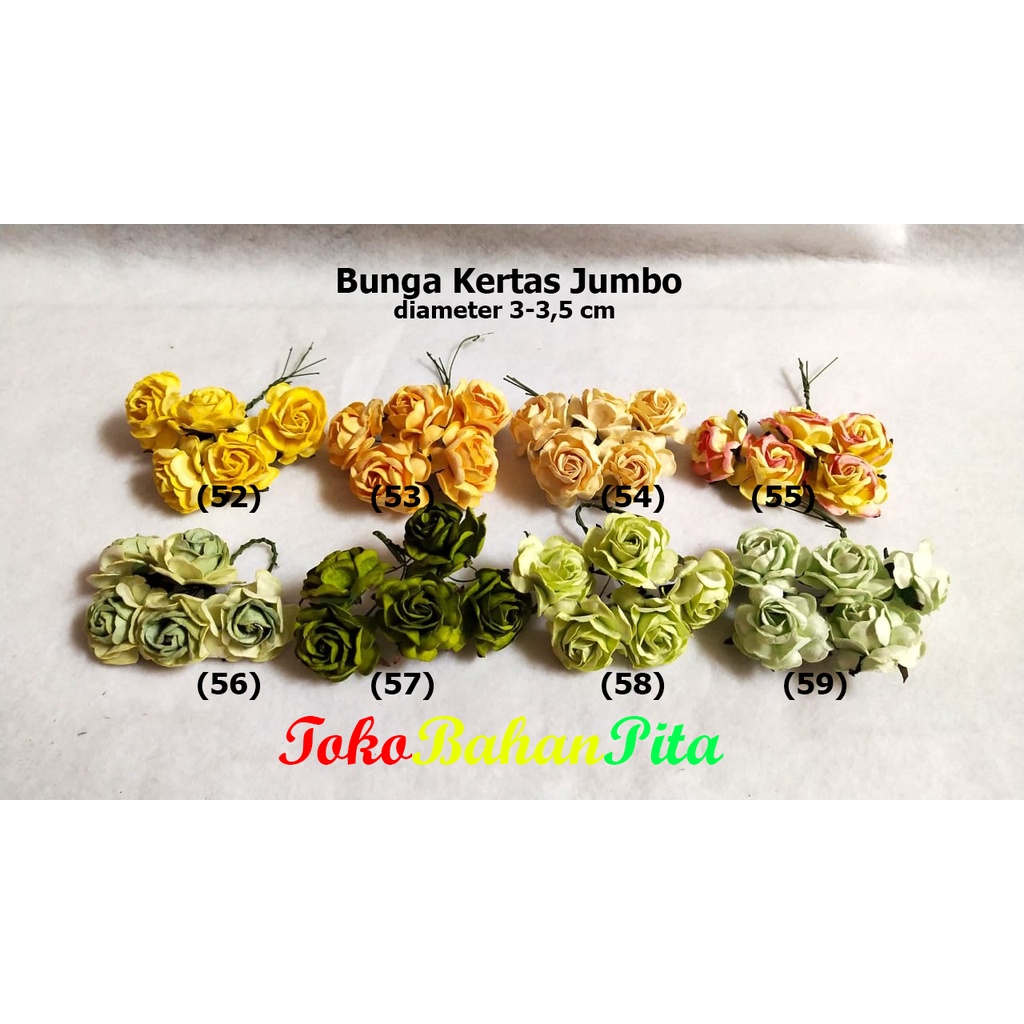 Jual (1 IKAT) BUNGA MAWAR KERTAS JUMBO | BUNGA HIAS | BUNGA CRAFT ...