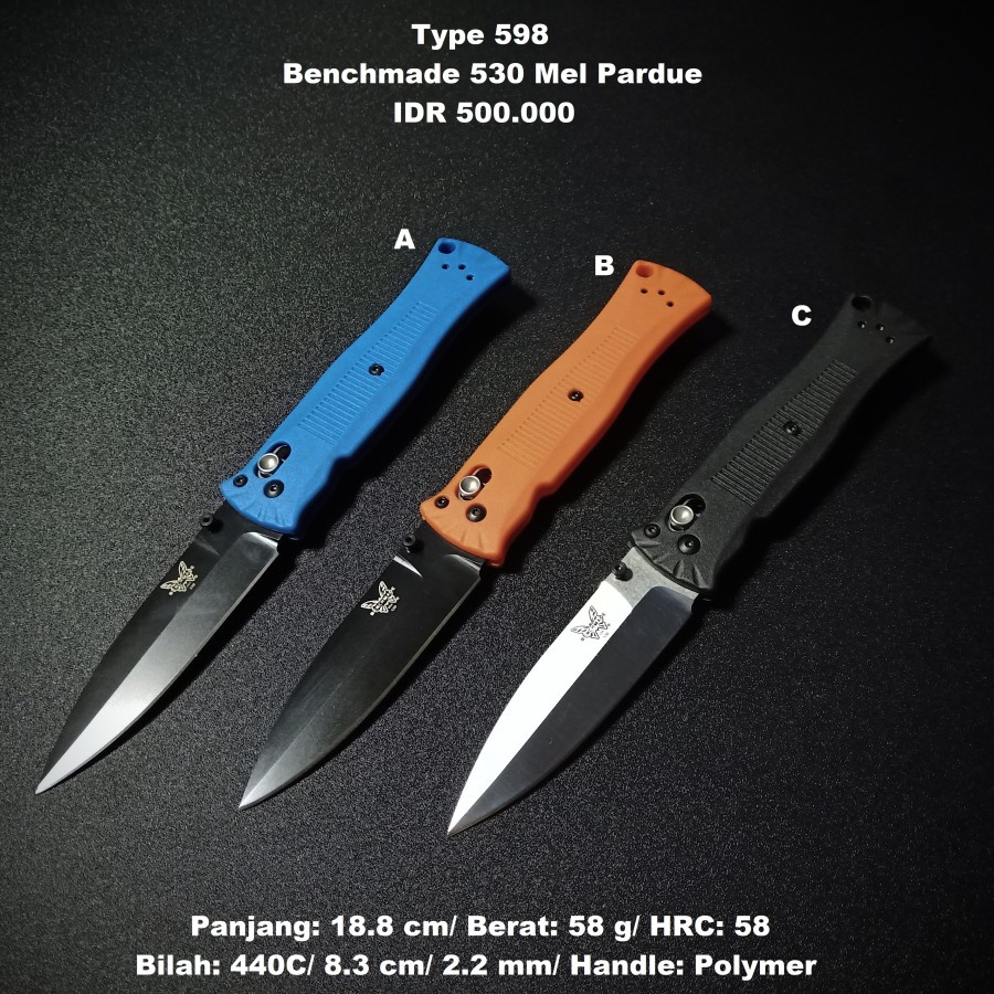 Jual Pisau Camping EDC Outdoor Benchmade 530 Mel Pardue | Shopee Indonesia