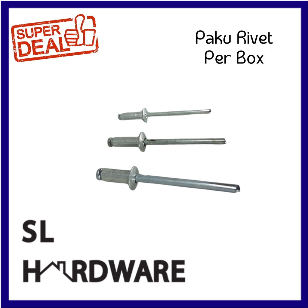 Jual Paku Rivet PER BOX uk 3mm 4mm 5mm Blind Rivet Berkualitas | Shopee ...