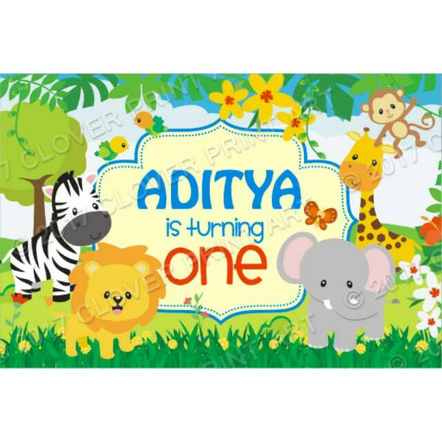 Jual Backdrop Banner Background Ulang Tahun Anak Animal | Shopee Indonesia