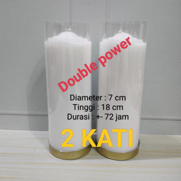 Jual Lilin putih 2 kati lilin puja doa sembahyang pilar sepasang ...