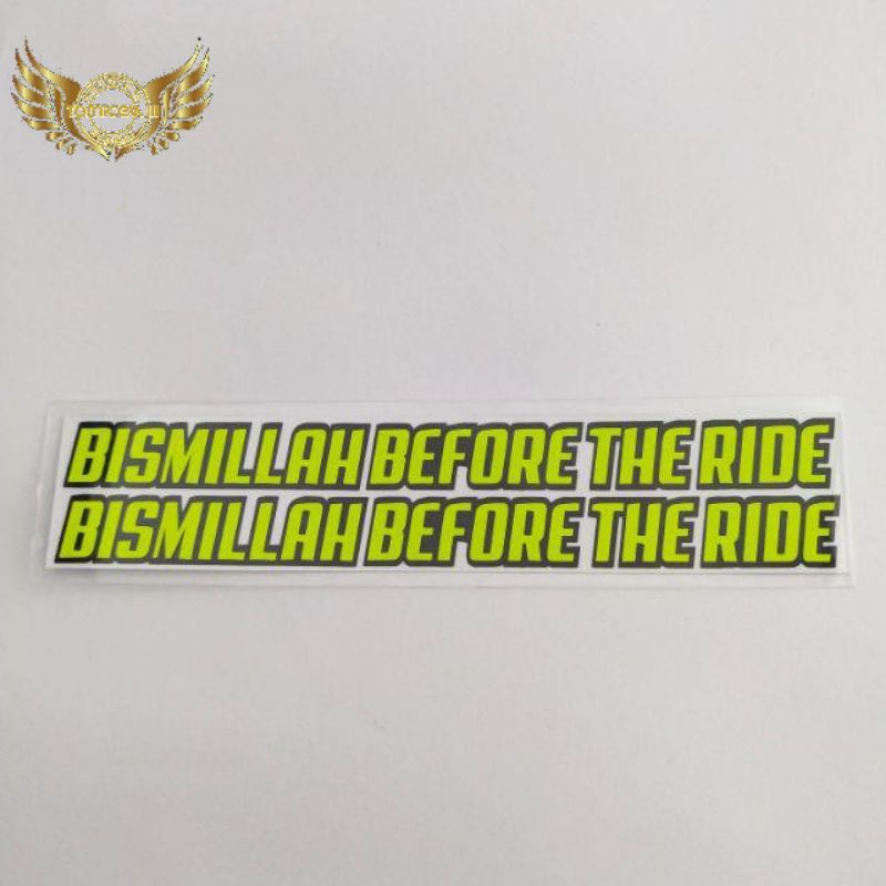 Jual stiker cutting kata kata bismillah before the ride buat visor kaca ...