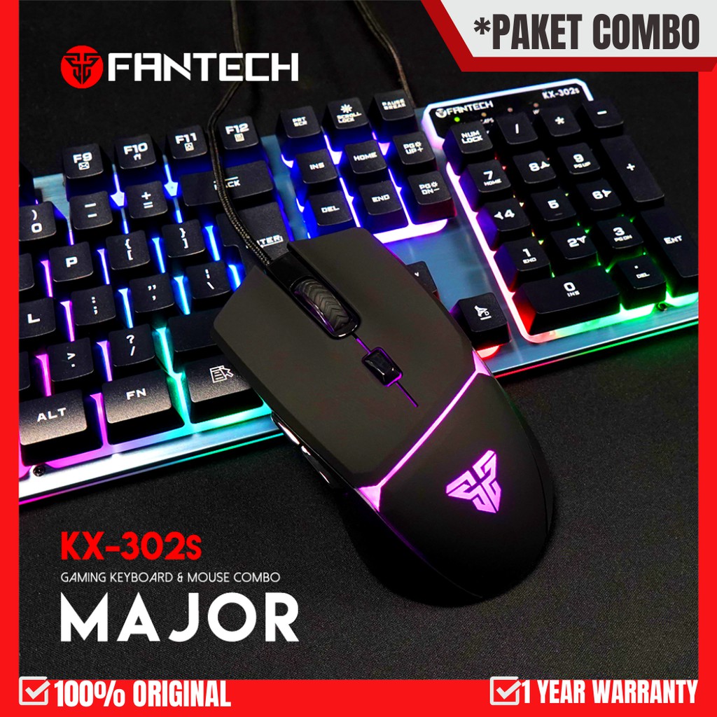 Jual Fantech Keyboard Mouse Gaming Combo Bundle MAJOR KX302s | Shopee ...