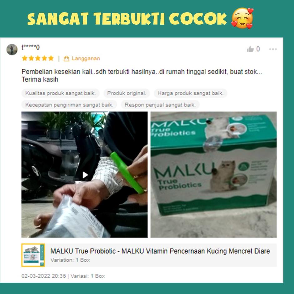 Jual AHQ MALKU True Probiotic - MALKU Vitamin Pencernaan Kucing Mencret ...