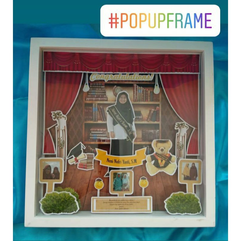 Jual Popup Frame Wisuda bingkai 3D asli 30×30 cm | Shopee Indonesia