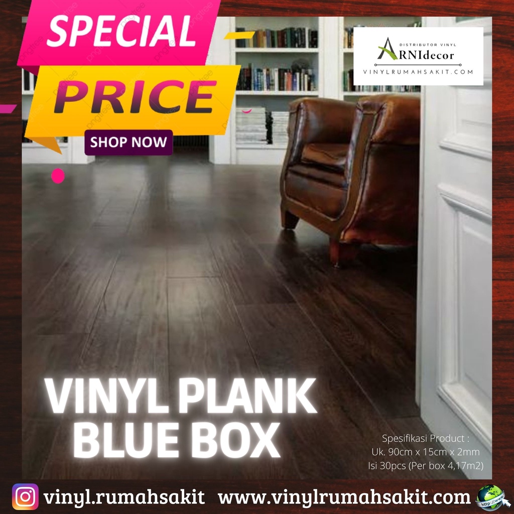 Jual Vinyl Plank Blue Box Tebal 2mm | Motif Kayu Anti Rayap-Air Best ...