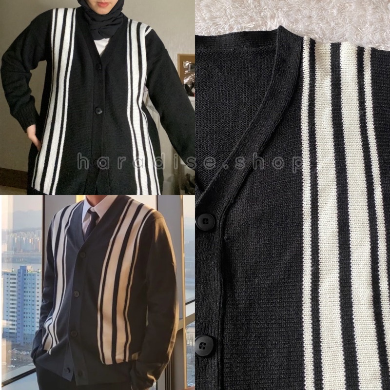 Jual Cardigan Strip Seokjin BTS by Haradise | Shopee Indonesia