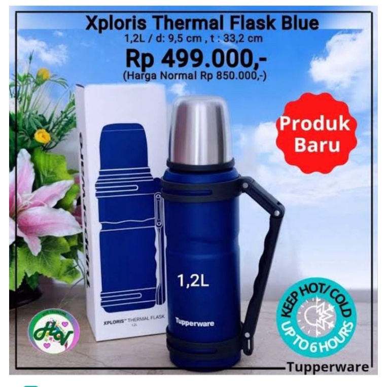 Jual Xploris thermal flask blue tupperware / termos tupperware | Shopee Indonesia