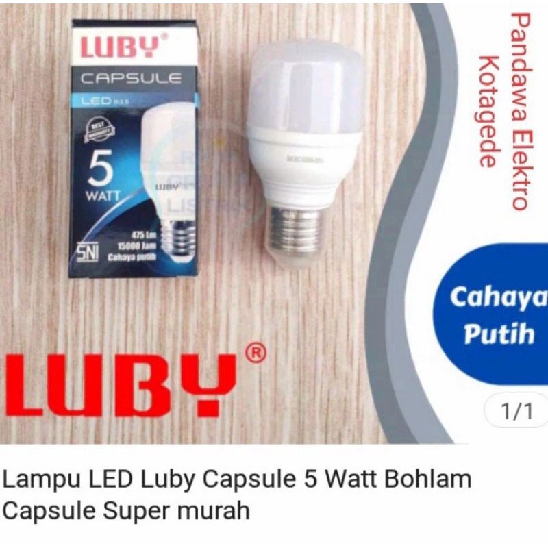 Jual Led Luby 5 Watt Capsule Putih | Shopee Indonesia