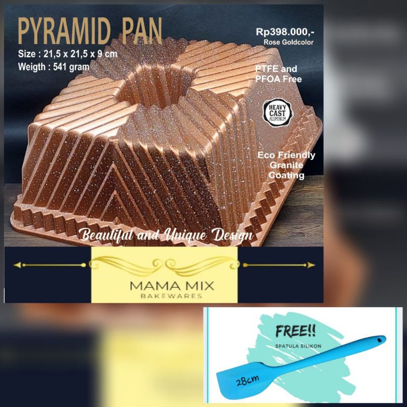 Jual Loyang Sultan Premium Pyramid Pan antilengket granite coating Free Spatula Food Grade ...