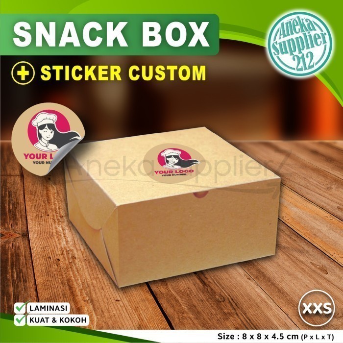 Jual Paket Combo Box Kotak Dus SNACK BOX + Stiker Logo Custom (50 Set ...
