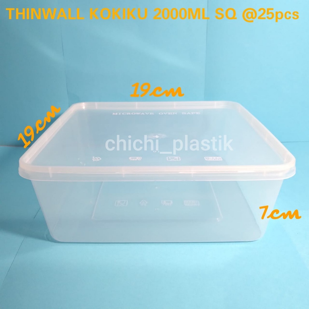 Jual Thinwall food container 2000ml / Kotak Makan Bening / Mangkok ...