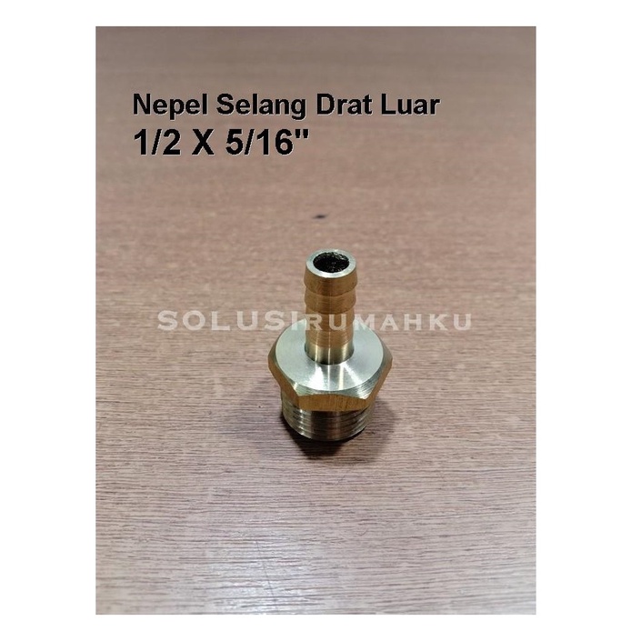 Jual Nepple Selang Air Drat Luar 1/2" Selang 5/16" Nipple Nipel Nepel ...