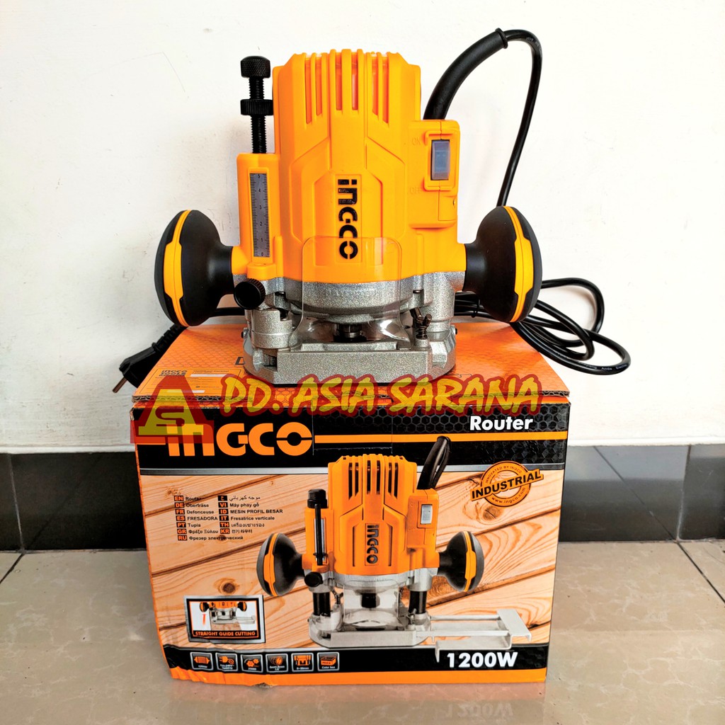 Jual Mesin Router 6mm 8mm 1/4" (0-30mm) INGCO RT12008 Trimmer Profil ...