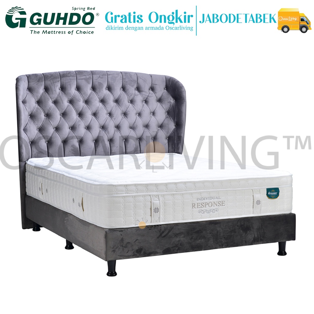 Jual Guhdo Individual Response Plushtop Latex Tebal 32 Cm Kasur Springbed SET HB Fullham ...