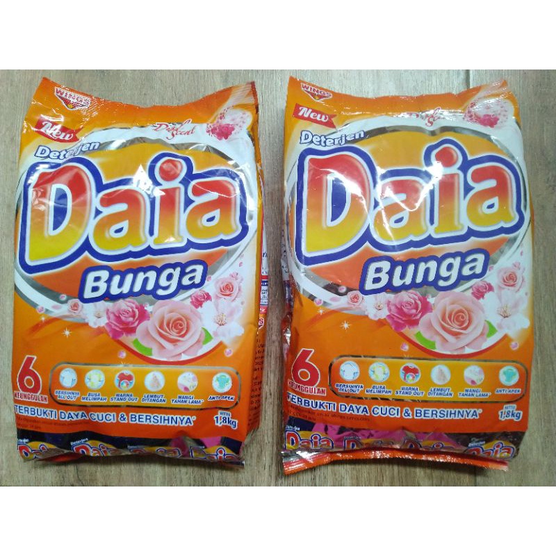 Jual Daia Deterjen Bubuk Bunga 1,8 kg | Shopee Indonesia