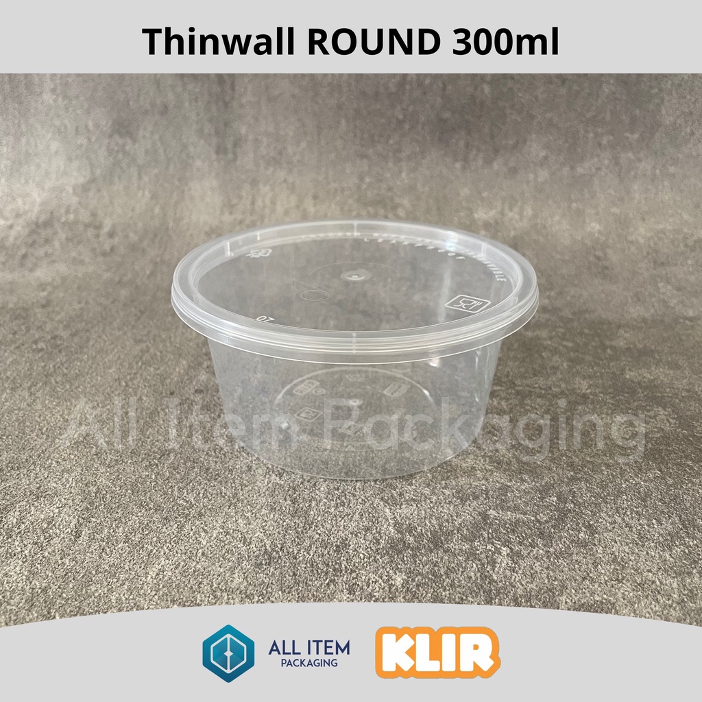 Jual Thinwall KLIR ROUND 300ml / ROUND BOWL / Mangkok Datar Plastik @25 ...
