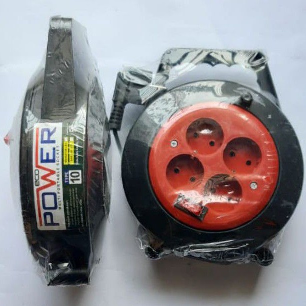 Jual GULUNGAN KABEL PLUS KABEL ECO POWER BULAT 6 METER/COLOKAN SETRIKA ...