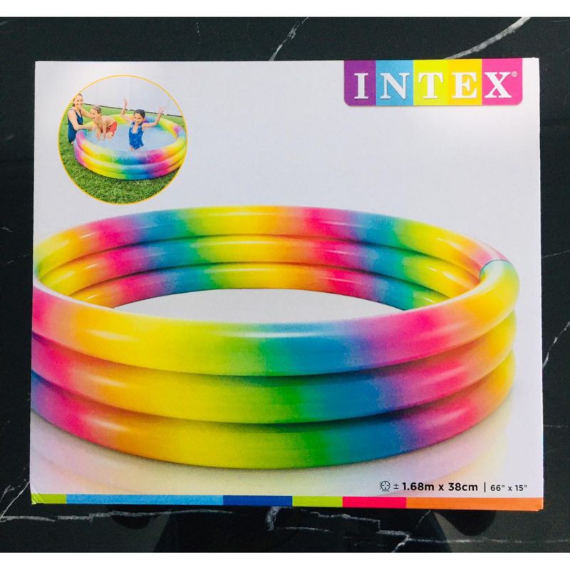 Jual Kolam 168cm 58449 Intex Rainbow PooL bawah polos. | Shopee Indonesia