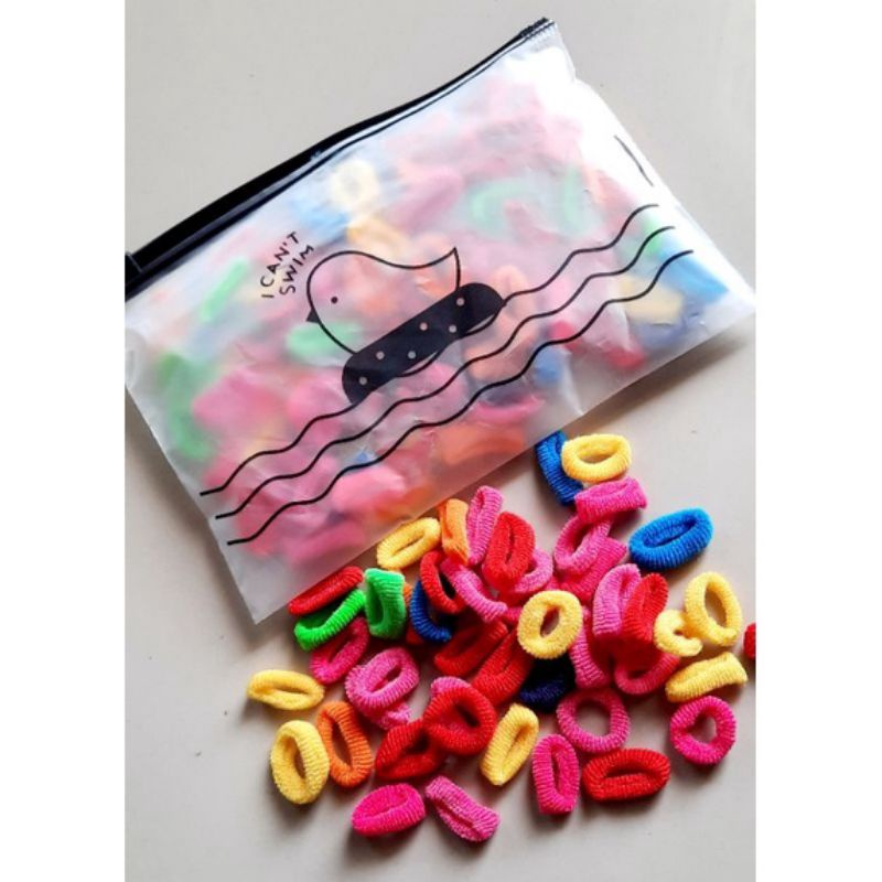 Jual KUNCIRAN RAMBUT / IKAT RAMBUT DONUT MINI (FREE POUCH)isi 50 ...
