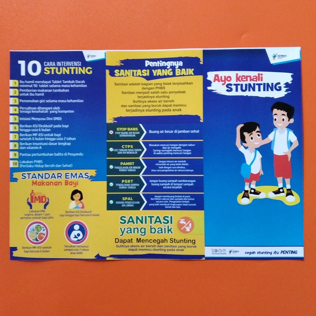 Jual Leaflet atau Brosur Stunting - Leaflet Ayo Kenali Stunting - 10 Cara Intervensi stunting ...
