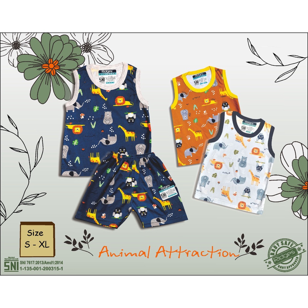 Jual Baju Setelan Anak Singlet Ridges Motif Animal Attraction - Baju ...