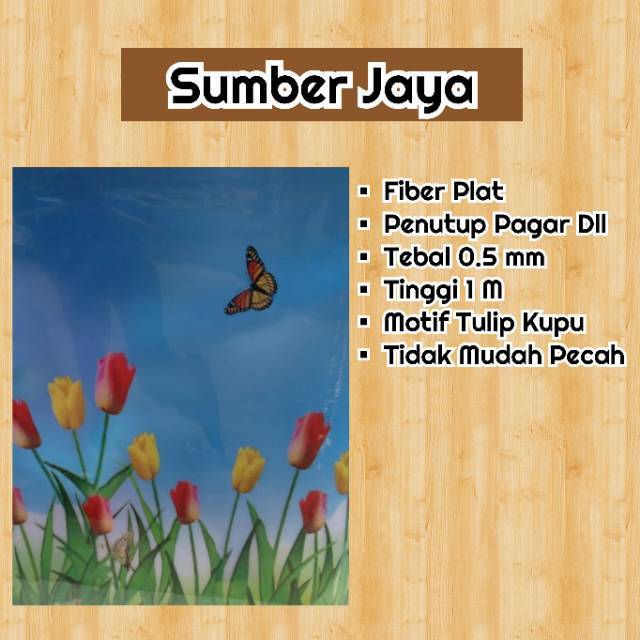 Jual Fiber Pagar Fiber Plat Motif Bunga Tulip Kupu Kupu | Shopee Indonesia