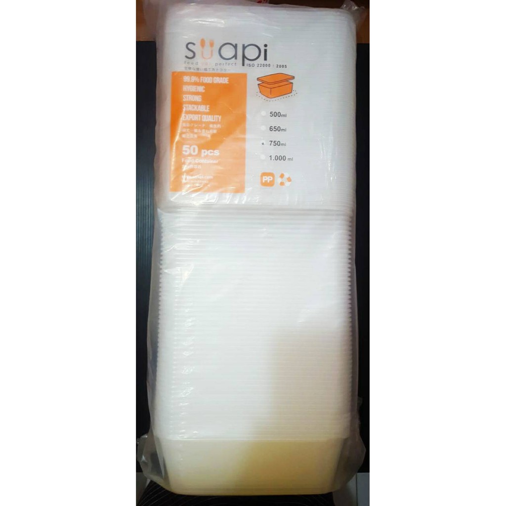 Jual Thinwall Suapi Transparan 750 ml isi 50 pcs dengan ukuran 11,5 x ...