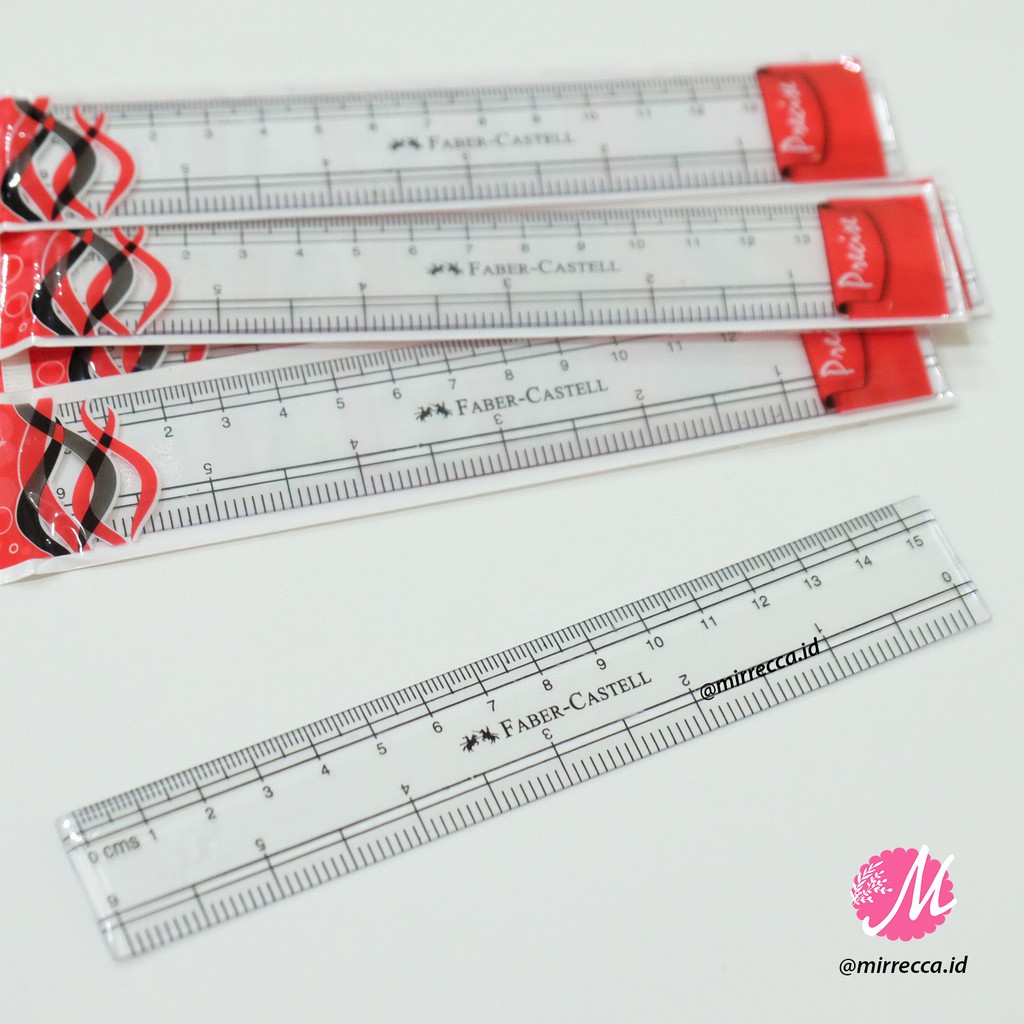 Jual PENGGARIS PLASTIK BENING TRANSPARAN 15 CM FABER CASTELL / CLEAR ...