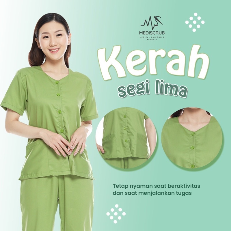 Jual MEDISCRUB - SCRUBS KERAH SEGI 5 - Baju Jaga Dokter Perawat Medical ...