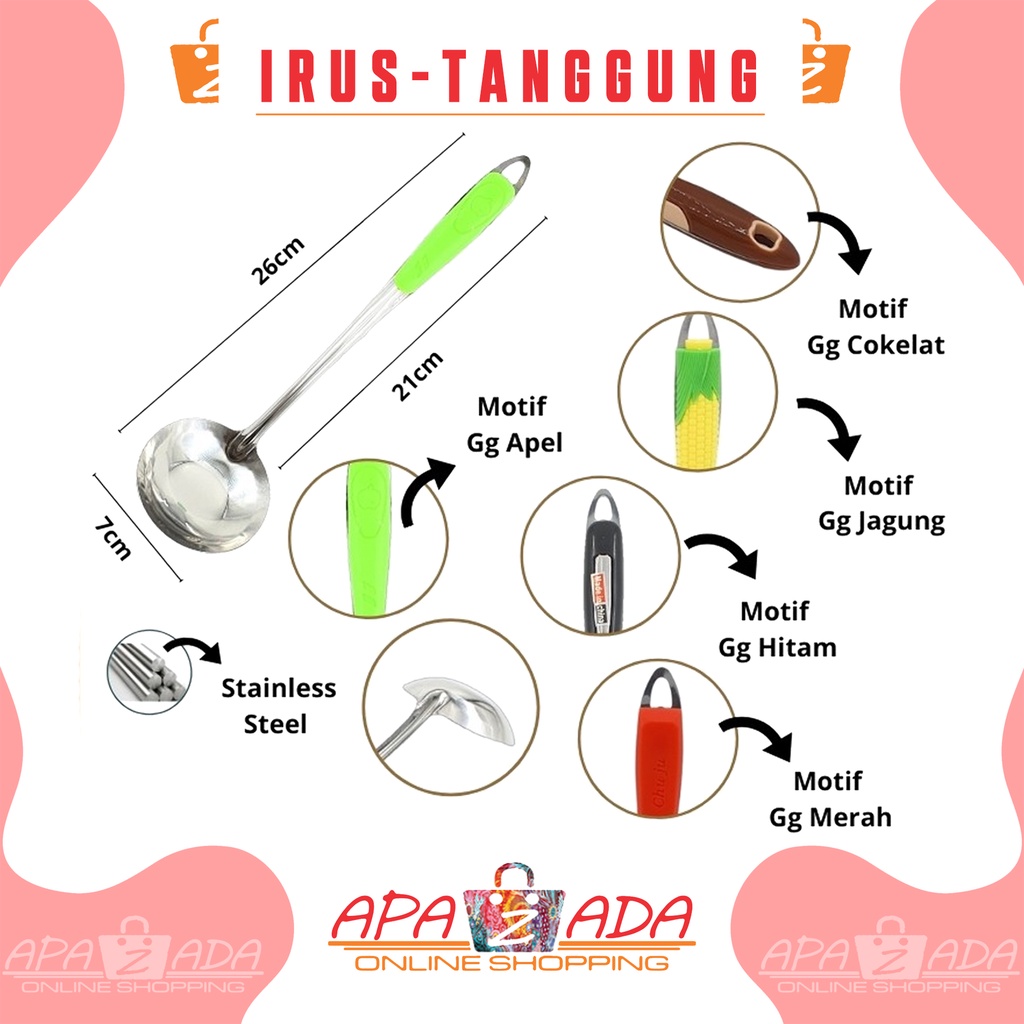 Jual Apazada - Peralatan makan Irus Sayur / Irus Tanggung Stainless ...