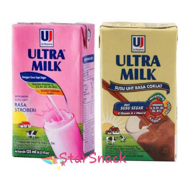 Jual Susu Ultra Milk Varian Coklat | Stroberi 125ml Isi 40 Pcs | Shopee Indonesia