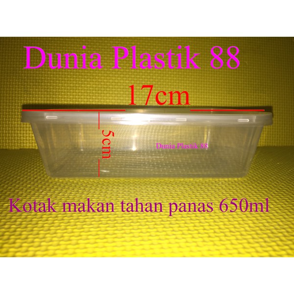 Jual HARGA PC 650ML kotak tempat box wadah plastik makan nasi food ...