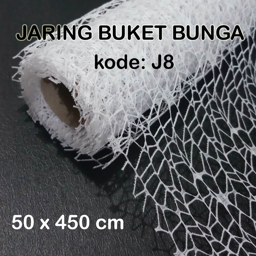 Jual JARING BUNGKUS BUKET BUNGA SNACK WARNA PUTIH KODE J8 UKURAN 50 cm ...